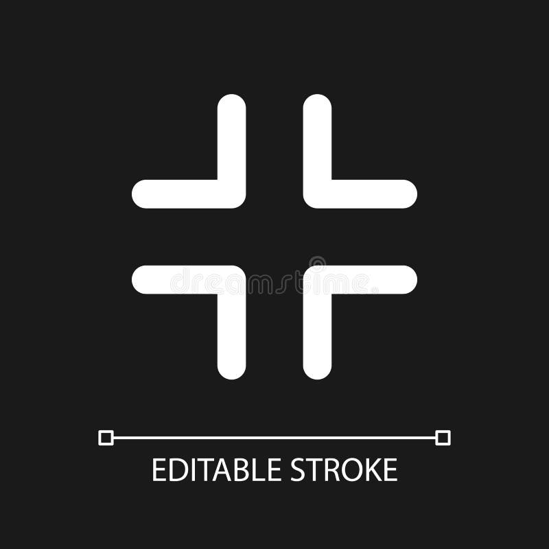 Exit Full Screen Pixel Perfect White Linear Ui Icon for Dark Theme ...