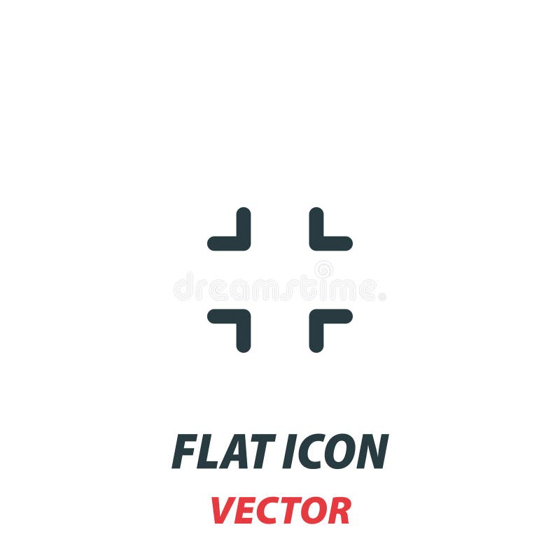 Exit Fullscreen Mode Icon in a Flat Style. Vector Illustration ...