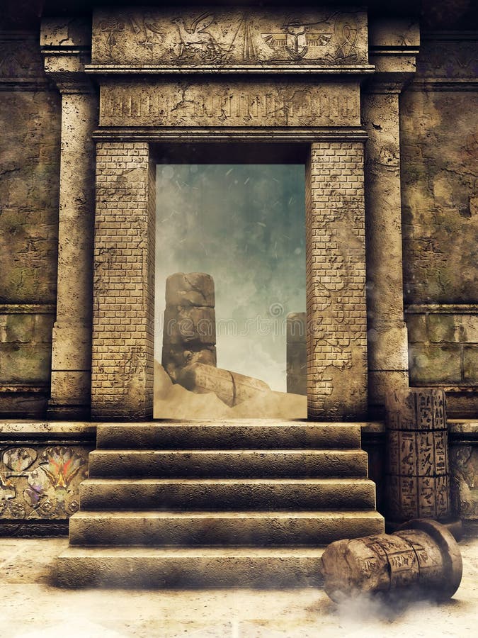 Exit Gate of an Ancient Tomb Stock Illustration - Illustration of ...