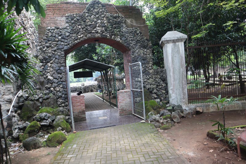 The Exit Gate is Decorated with Ancient Natural Stone and Iron Doors ...
