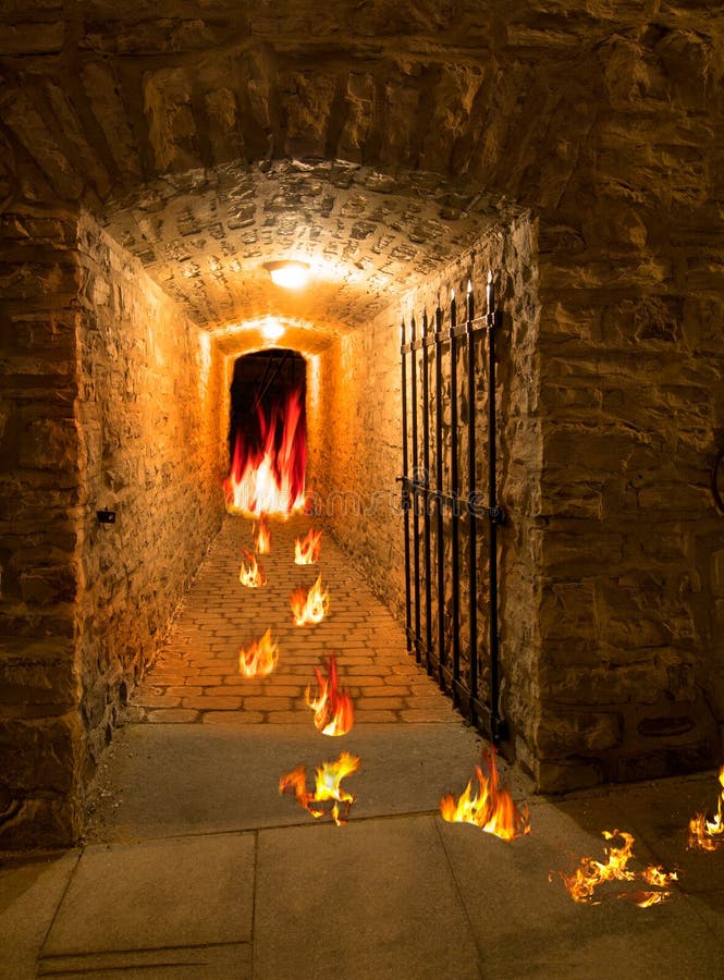 Exit From Hell. The Gateway Is Open. Stock Image - Image of freed ...