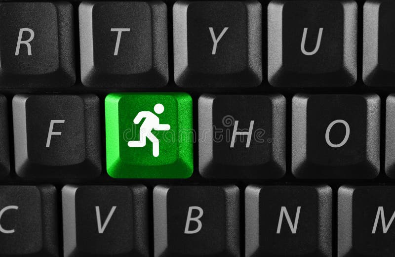 Exit here stock photo. Image of keyboard, macro, black - 9961528
