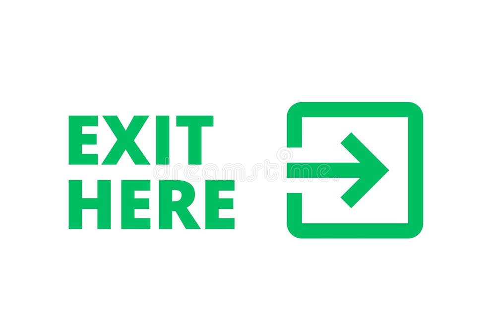 Exit here sign stock illustration. Illustration of sign - 274841527