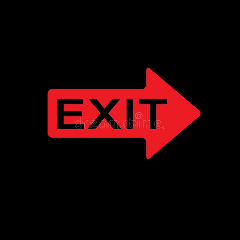 Exit Sign Or Exit Black Button Stock Vector - Illustration of alphabet ...