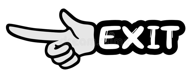 Exit point sign stock vector. Illustration of finger - 31031131