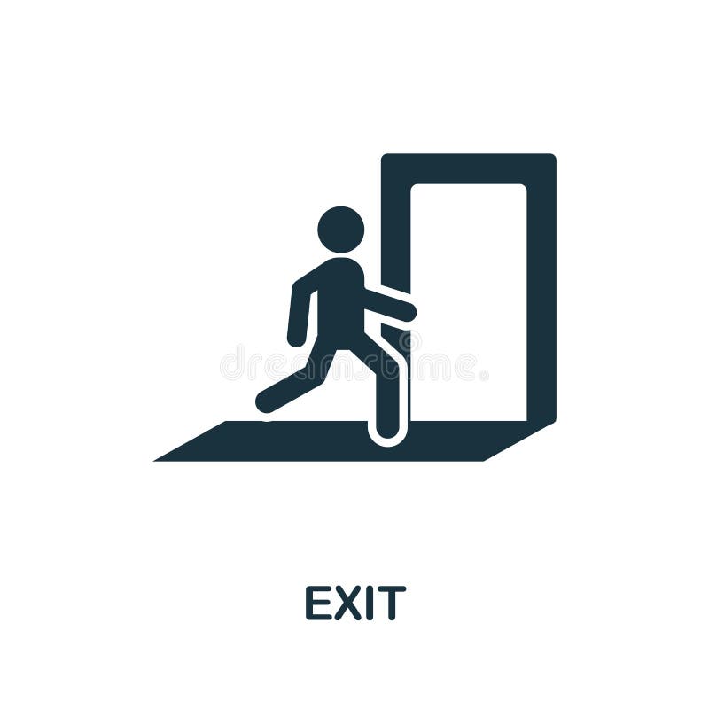 Exit Icon. Simple Flat Element from Fire Safety Collection Stock ...