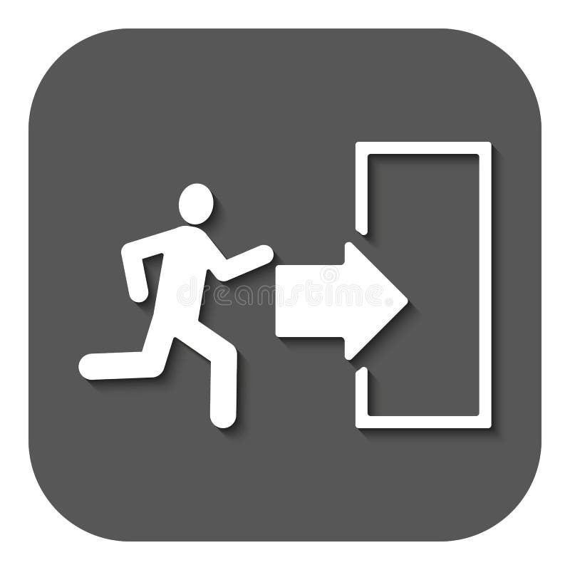 The Exit Icon. Emergency Exit Symbol Stock Vector - Illustration of ...