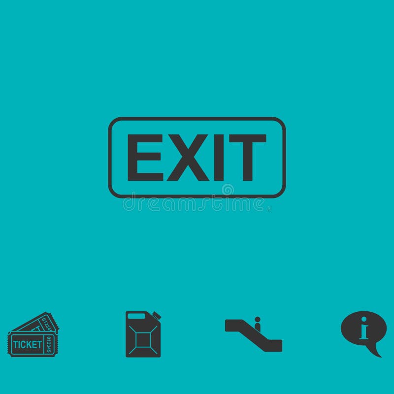 Exit icon flat stock vector. Illustration of exit, guidance - 137828414