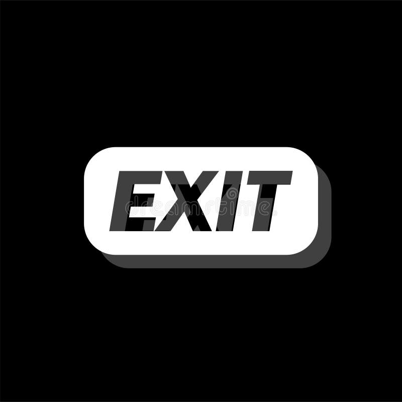 Exit icon flat stock illustration. Illustration of orientation - 138020762