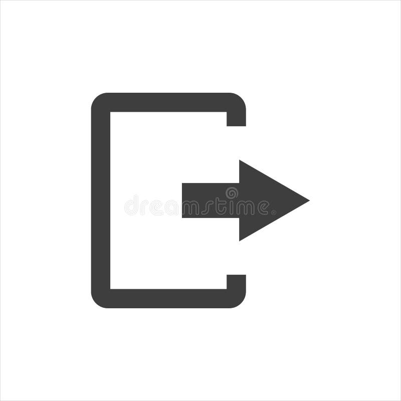 The Exit Icon. Logout and Output, Outlet, Out Symbol. Flat Vector ...