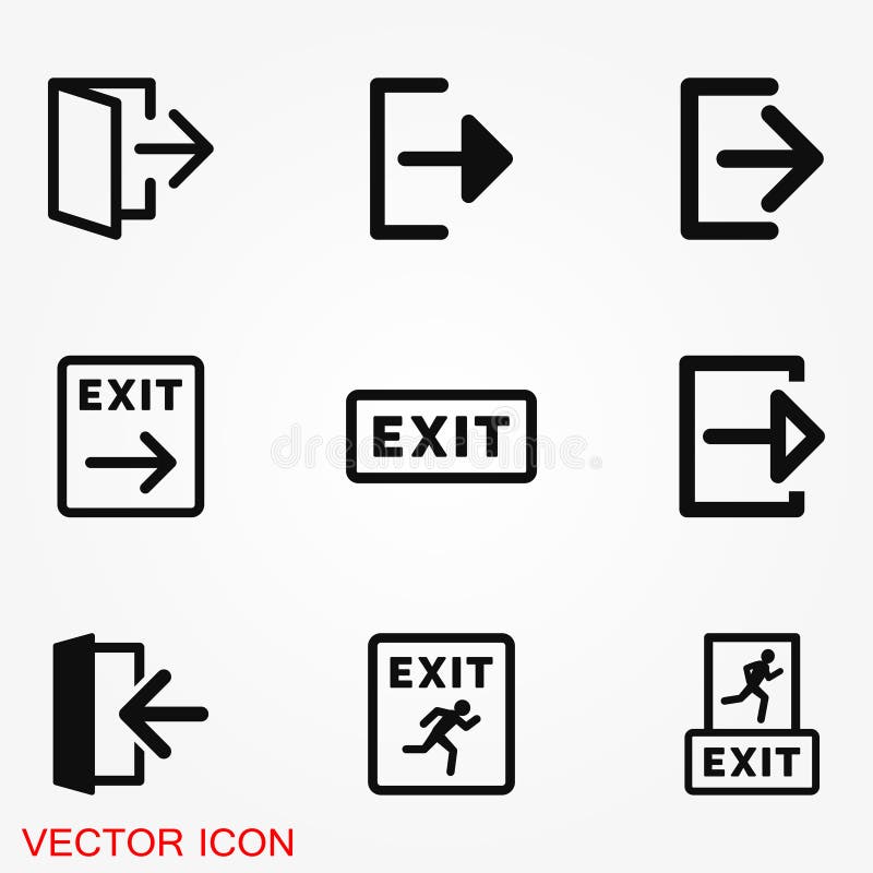 The Exit Icon. Logout and Output, Outlet, Out Symbol. Vector Logo Stock ...