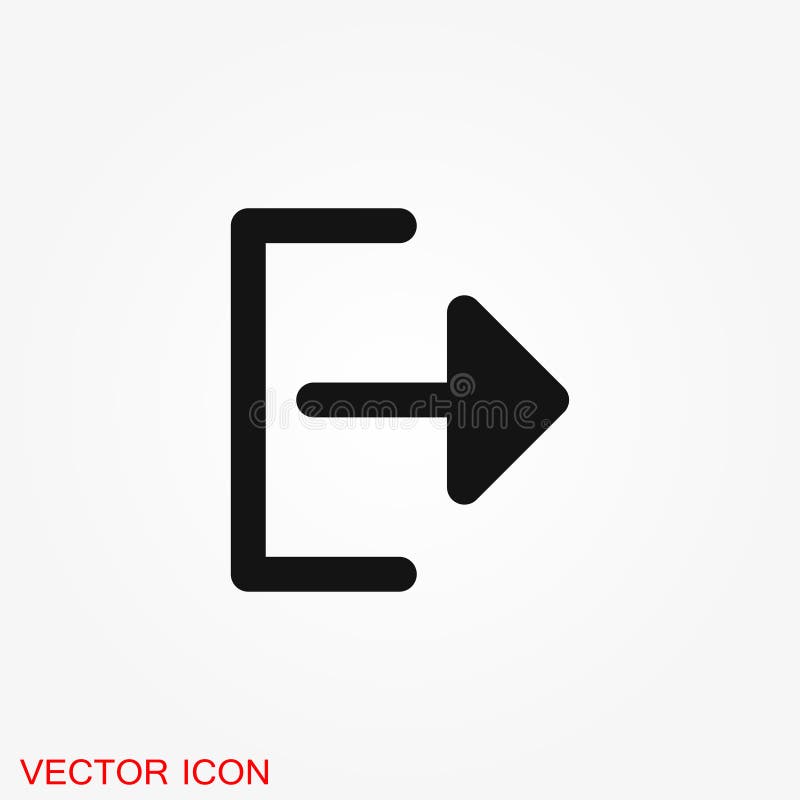 The Exit Icon. Logout and Output, Outlet, Out Symbol. Vector Logo Stock ...