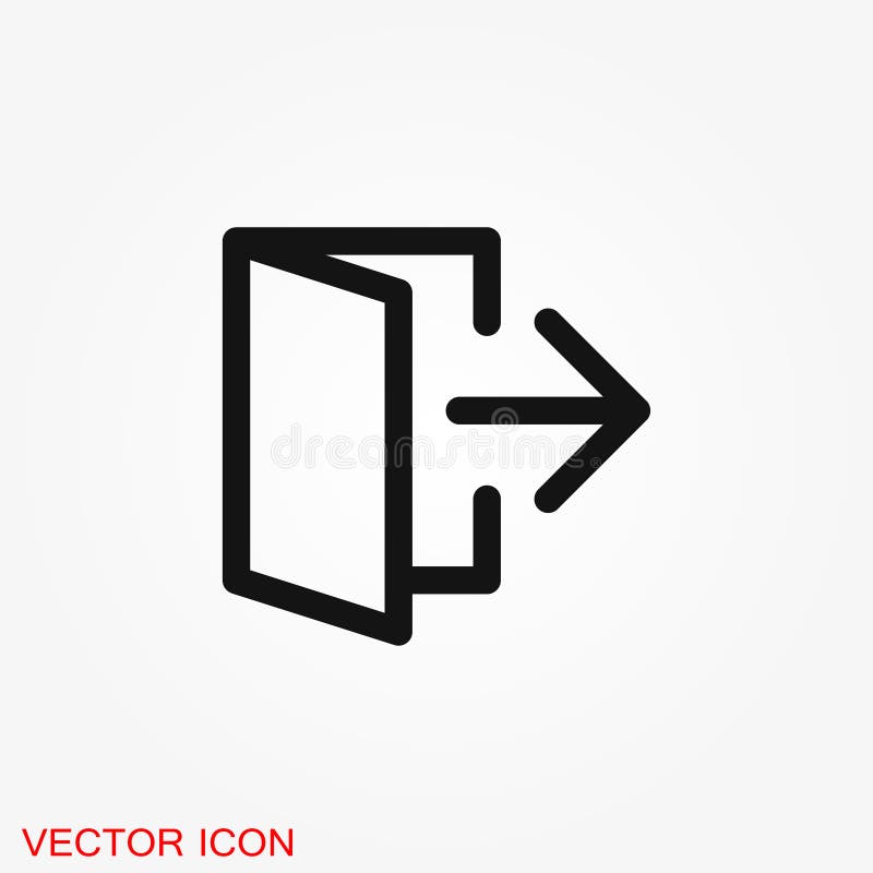 The Exit Icon. Logout and Output, Outlet, Out Symbol. Vector Logo Stock ...