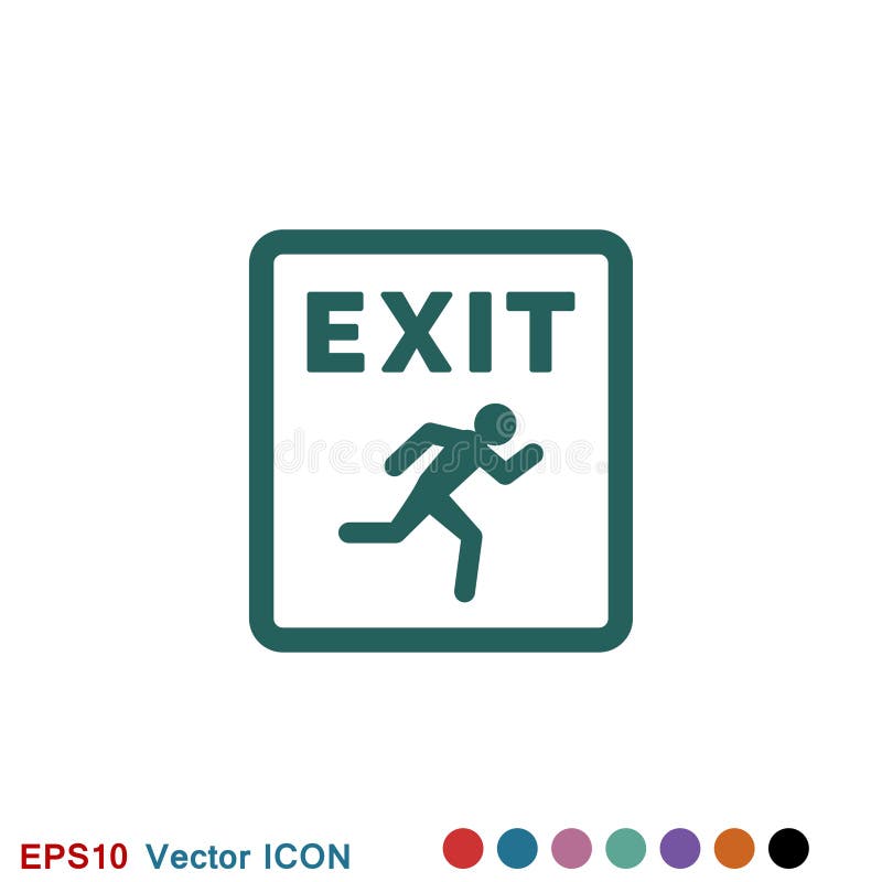 The Exit Icon. Logout and Output, Outlet, Out Symbol. Vector Logo Stock ...
