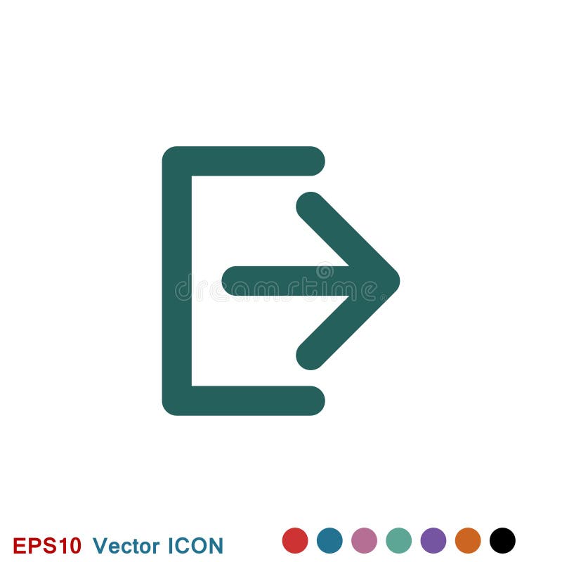 The Exit Icon. Logout and Output, Outlet, Out Symbol. Vector Logo Stock ...