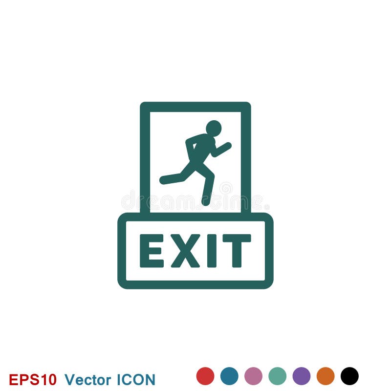 The Exit Icon. Logout and Output, Outlet, Out Symbol. Vector Logo Stock ...