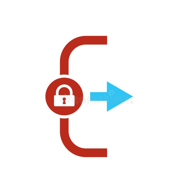 Exit Icon, Logout and Output Icon with Padlock Sign. Exit Icon and ...