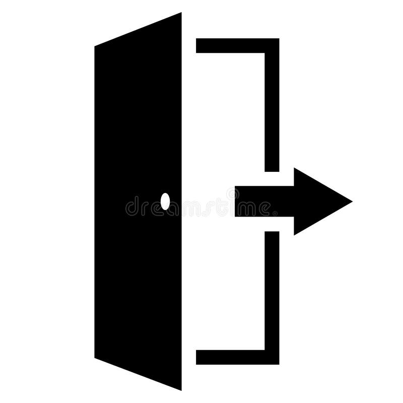 Exit Icon, Open Doors Arrow To the Outside, Emergency Exit from the ...