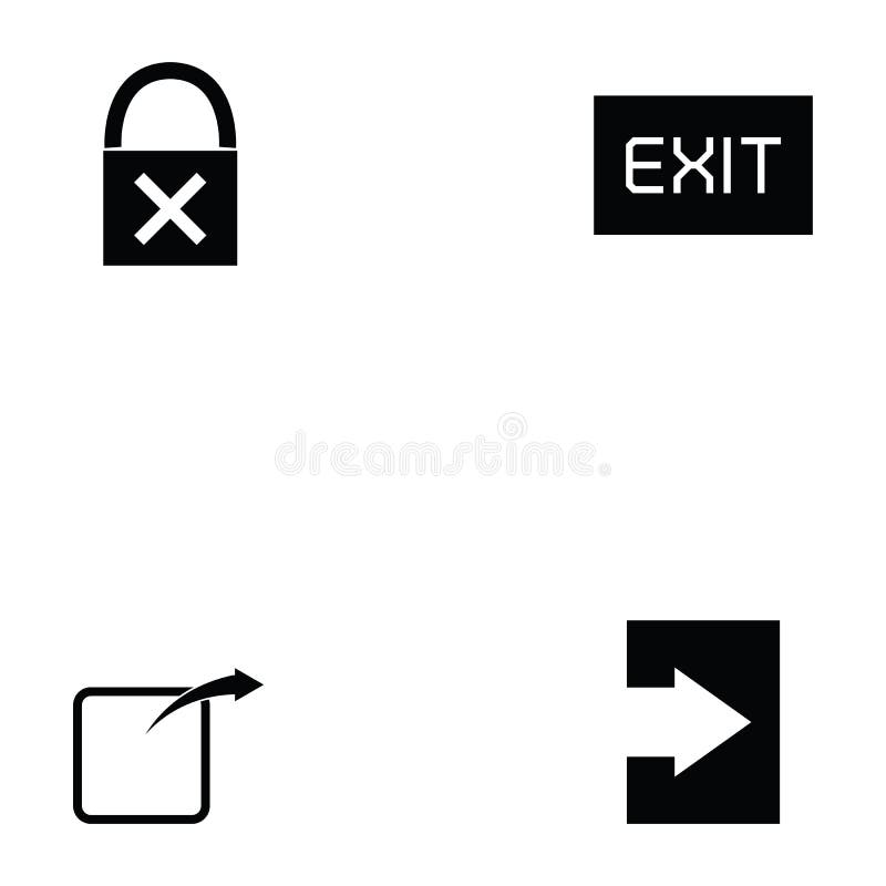 Exit icon set stock vector. Illustration of exit, isolated - 107348480