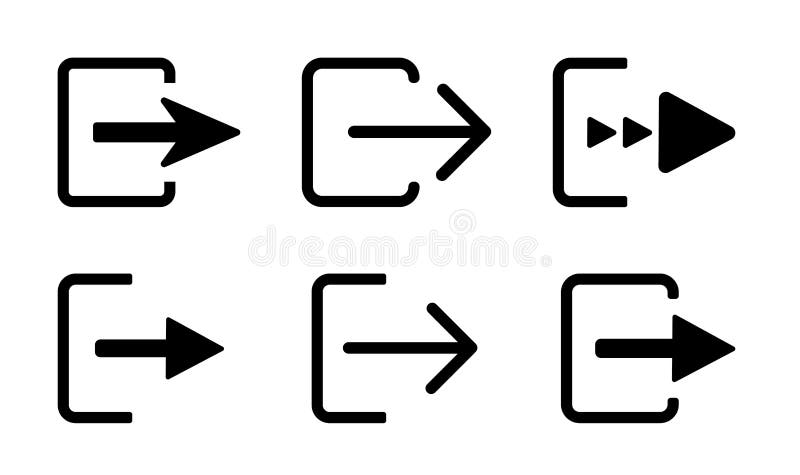 Exit Icon Set. Exit Sign Symbol Vector Illustration Stock Vector ...