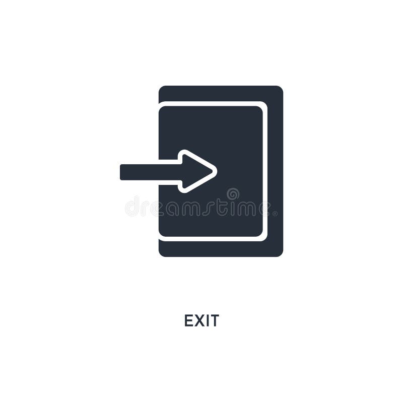 Exit Icon. Simple Element Illustration. Isolated Trendy Filled Exit ...