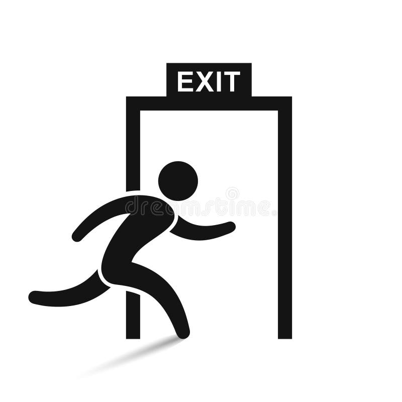Exit Icon Vector Illustration, Isolated on White Stock Vector ... Exit Icon Vector Illustration, Isolated on White Stock Vector ...