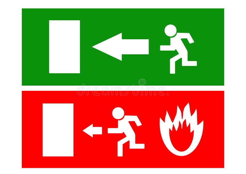 Vector fire exit signs stock vector. Illustration of help - 56982087