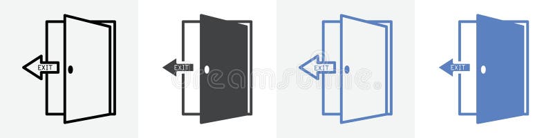 Exit Icon Vector Set Use for Web Ui or App Stock Vector - Illustration ...