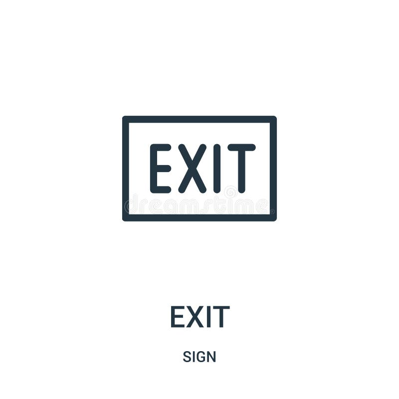 Exit Icon Vector from Sign Collection. Thin Line Exit Outline Icon ...