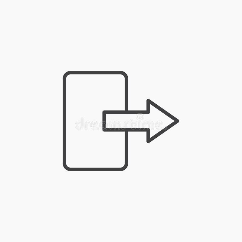 Exitline in Thin Line Black Color. Flat Simple Vector Symbols ...