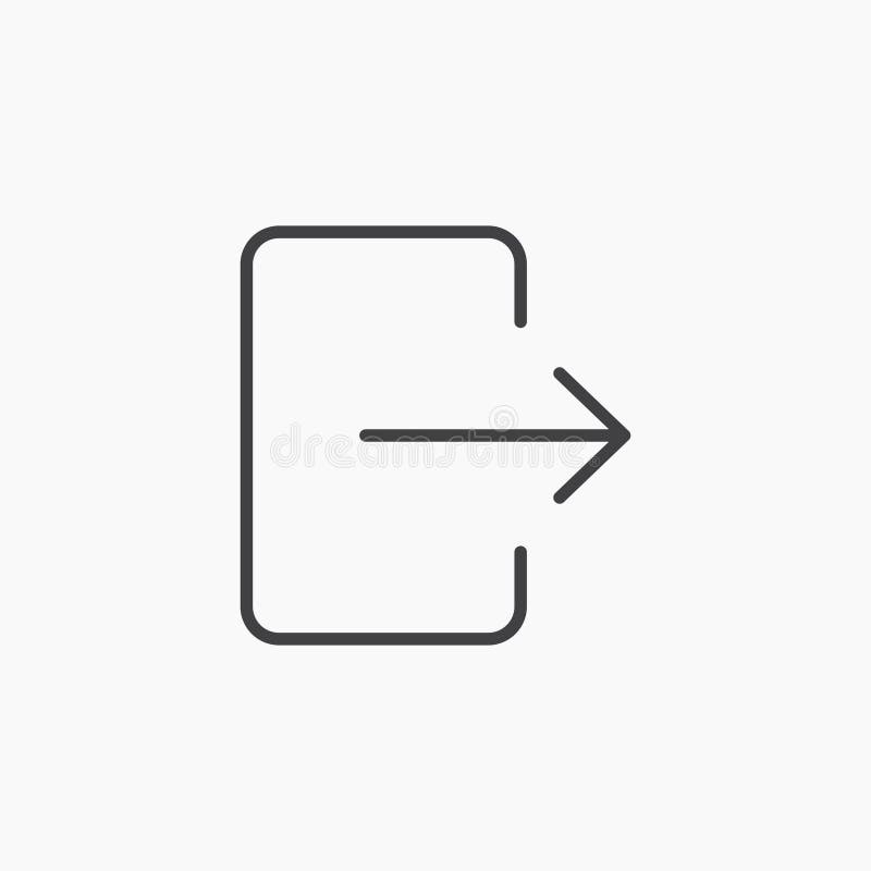 Exitline in Thin Line Black Color. Flat Simple Vector Symbols ...