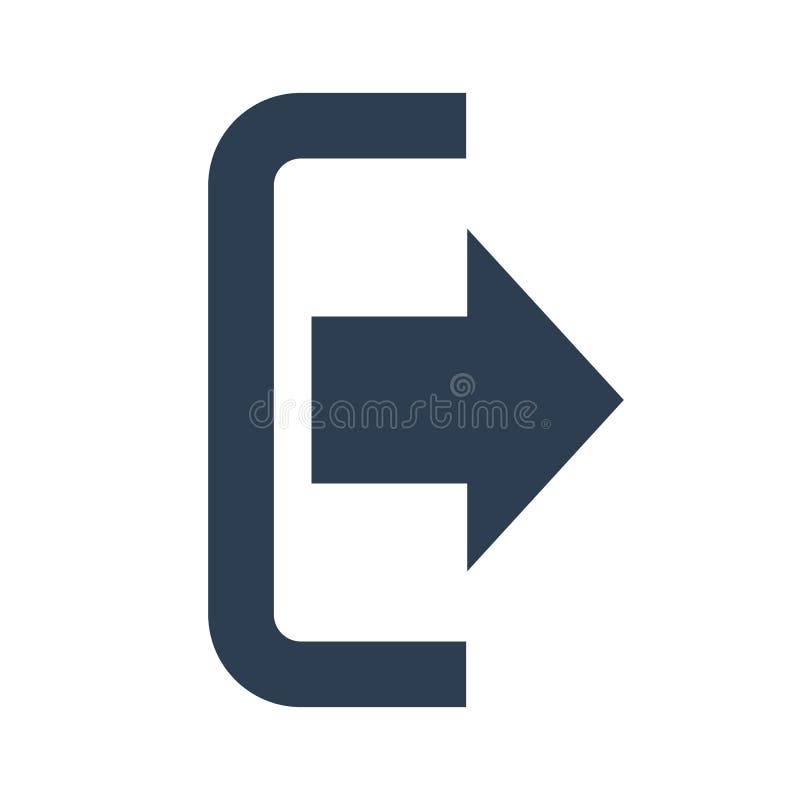 The Exit Icon on White Background. Stock Illustration - Illustration of ...