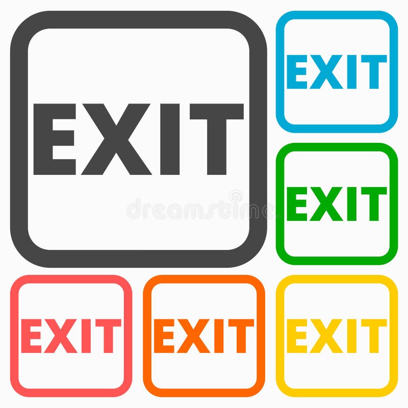 Exit icons set stock vector. Illustration of navigation - 85796383