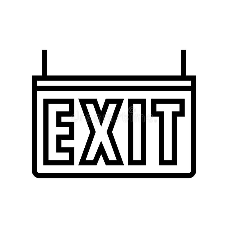 Exit Information Line Icon Vector Illustration Stock Illustration ...