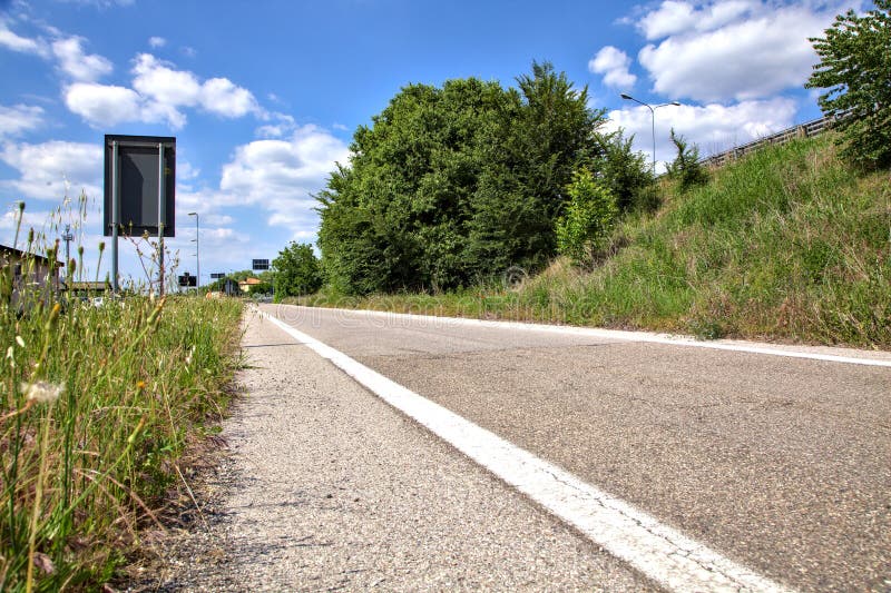 Exit of an Interchange in the Italian Countryside on a Clear Day in ...
