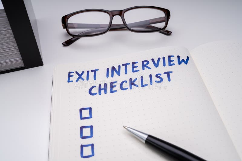 Exit Interview Checklist is Shown Using the Text Stock Image - Image of ...