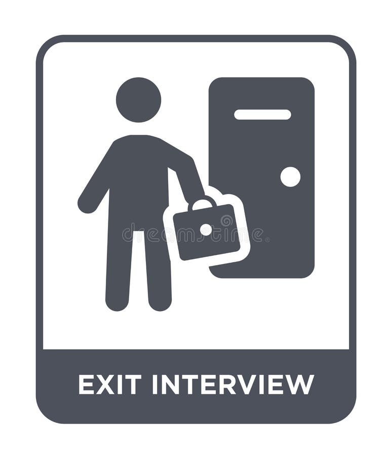 Exit Interview Icon in Trendy Design Style. Exit Interview Icon ...