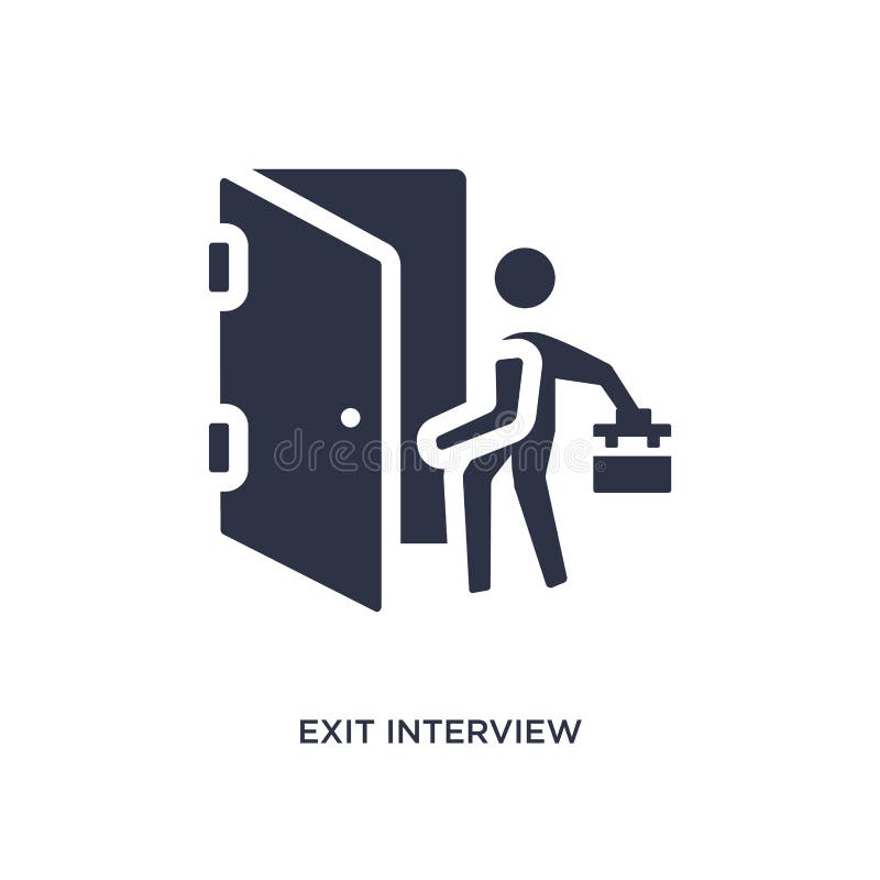 Exit Interview Icon on White Background. Simple Element Illustration ...
