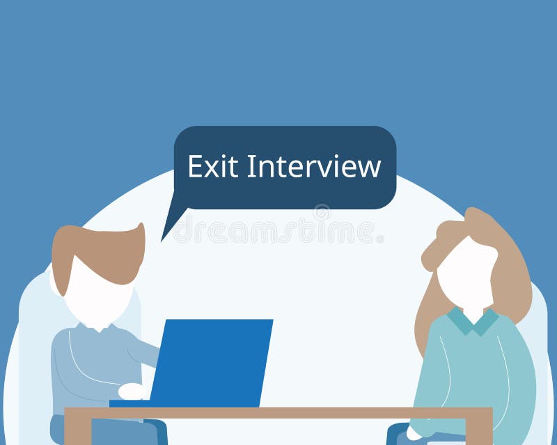 Exit Interview before Leaving the Job Vector Stock Vector ...