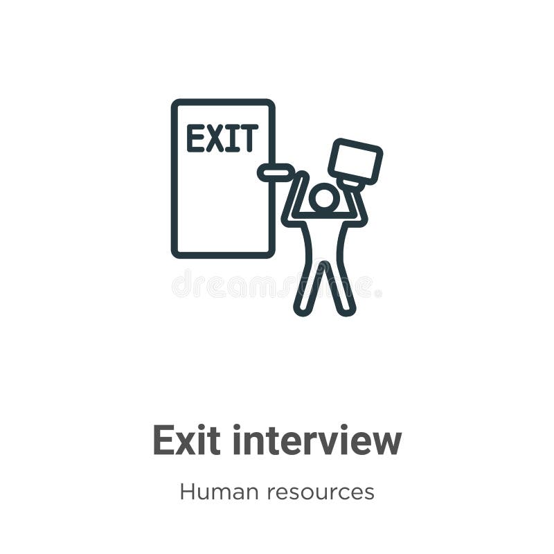 Exit Interview Icon in Trendy Design Style. Exit Interview Icon ...