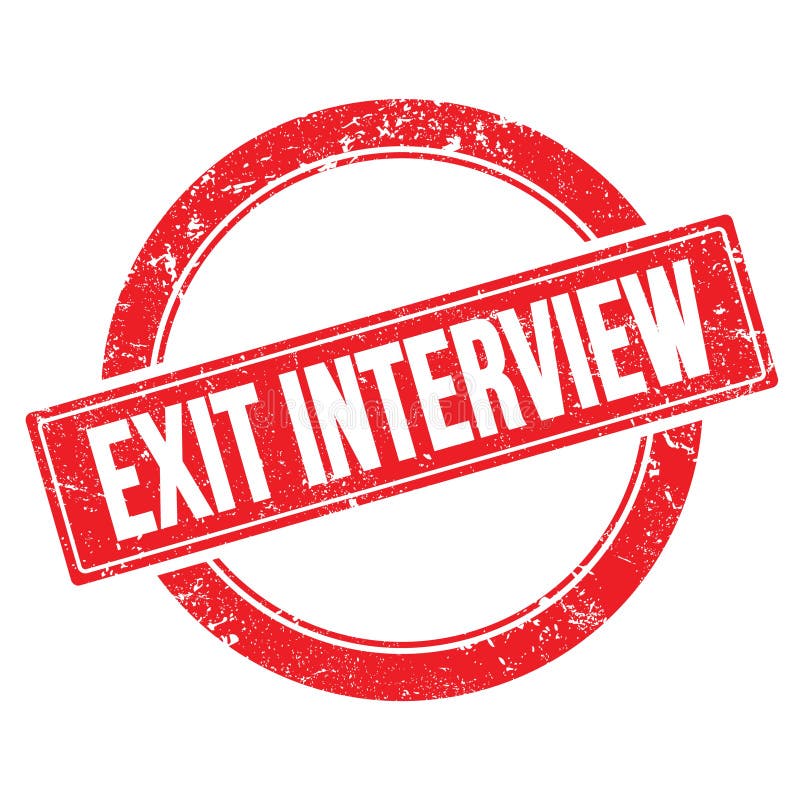 EXIT INTERVIEW Text on Red Grungy Round Stamp Stock Illustration ...