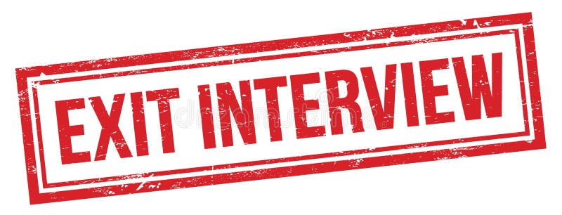EXIT INTERVIEW Text on Red Grungy Vintage Stamp Stock Illustration ...