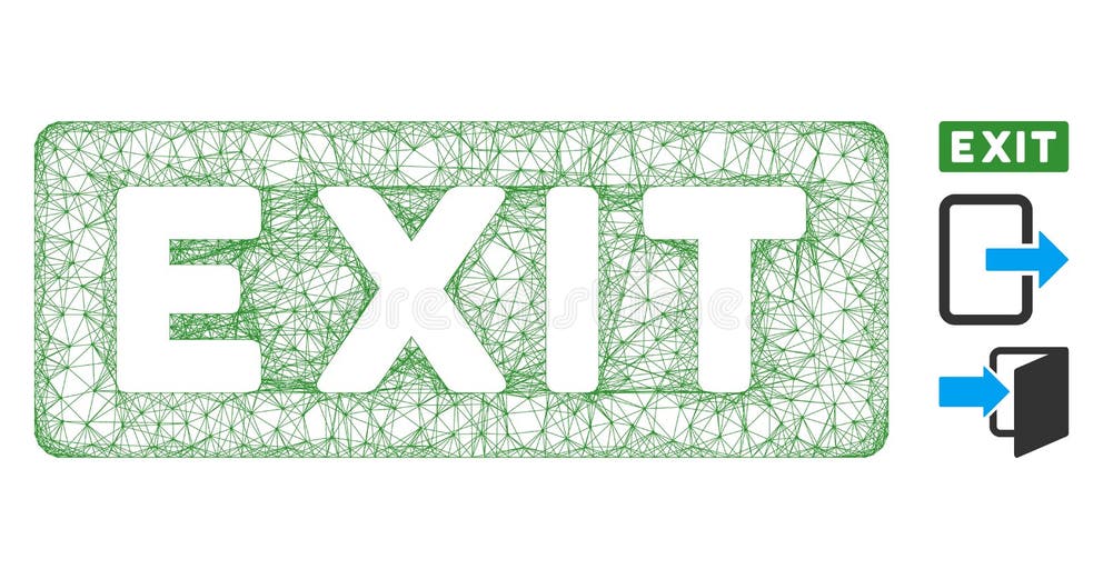 Exit Label Polygonal Web Vector Mesh Illustration Stock Vector ...