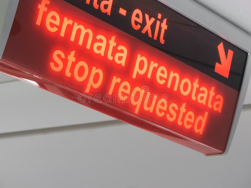 Stop on Request Button on Bus Stock Image - Image of automotive, city ...