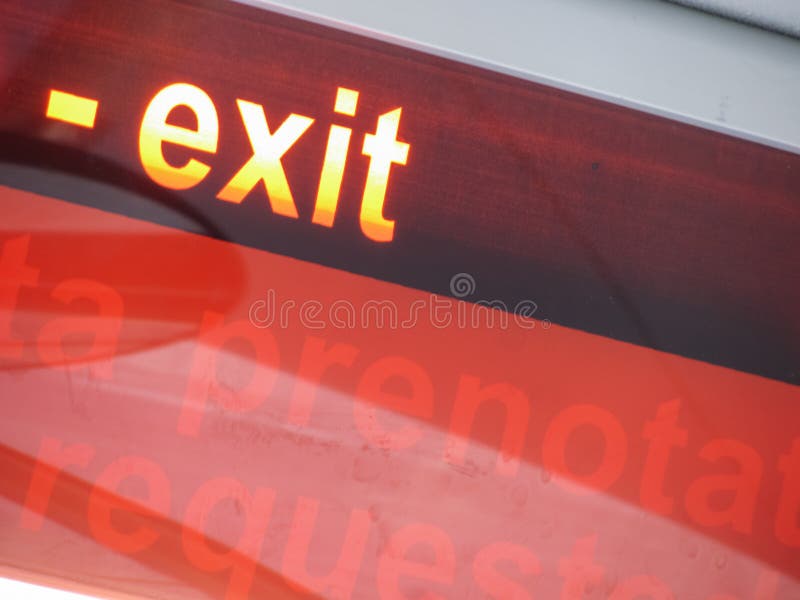Exit Lamp Indicator Inside a Bus Stock Photo - Image of tram, traffic ...