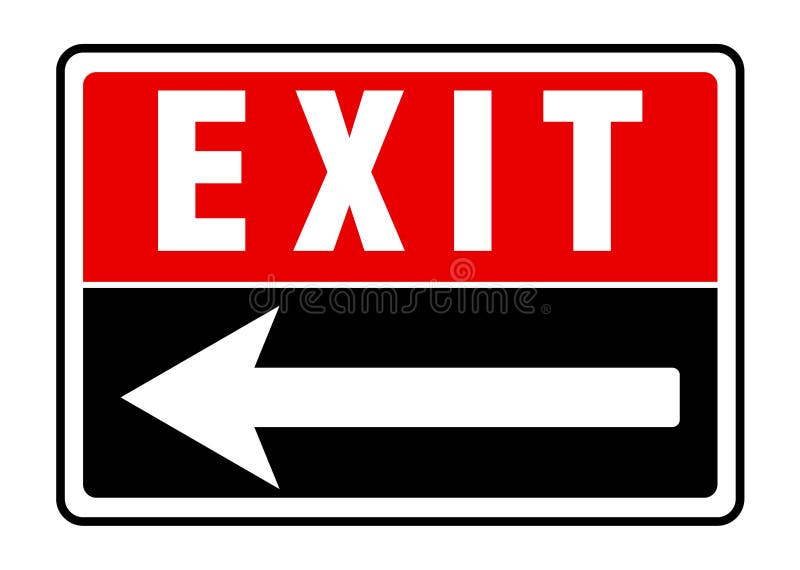 Exit Left Arrow Sign, Exit , Exit Sign Vector Stock Vector ...