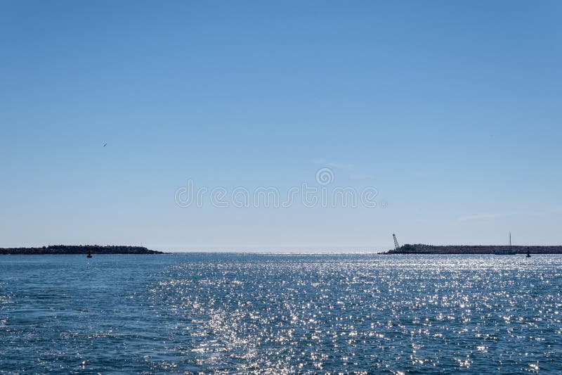 Exit with Lighthouses from the Bay To the Sea Stock Photo - Image of ...