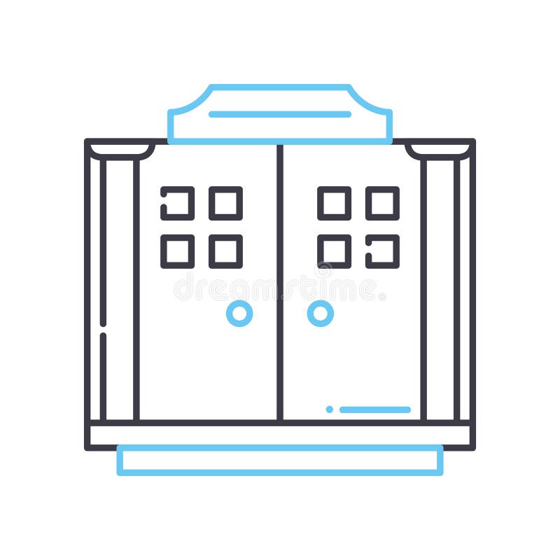 Exit Line Icon, Outline Symbol, Vector Illustration, Concept Sign Stock ...