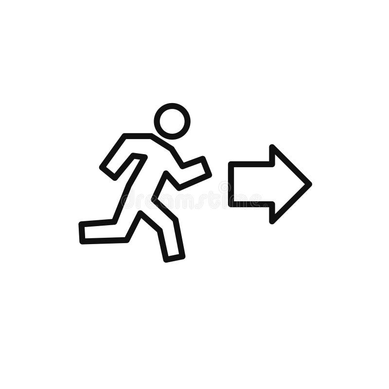 Exit Line Icon, Vector Simple Black Illustration Stock Illustration ...