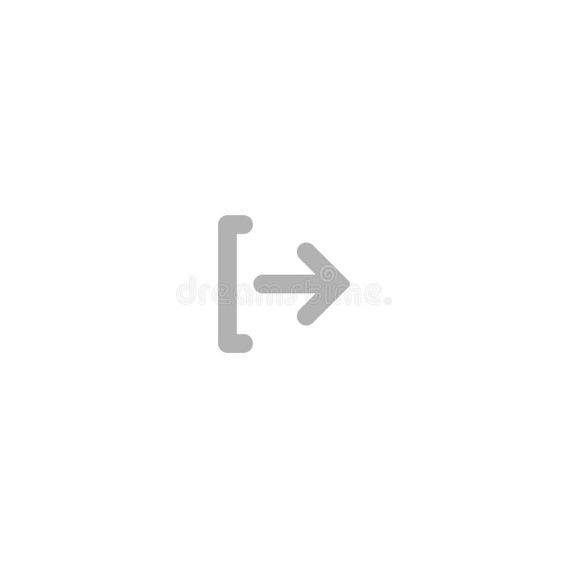 Exit or Logout, Log Off Icon. Isolated on White Stock Illustration ...